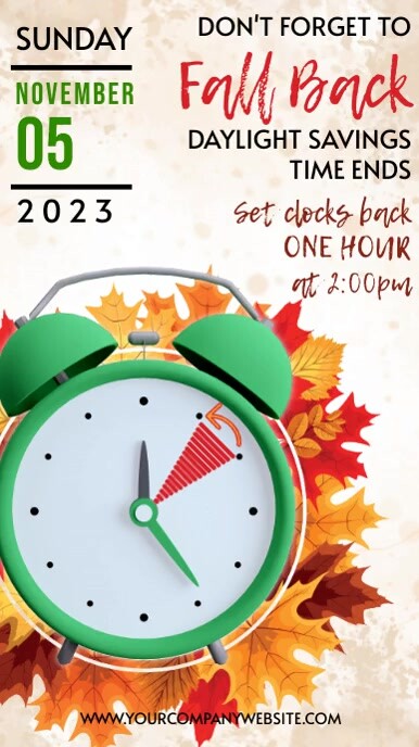 Copy of DAYLIGHT SAVINGS | Fall Back 2023 | PosterMyWall